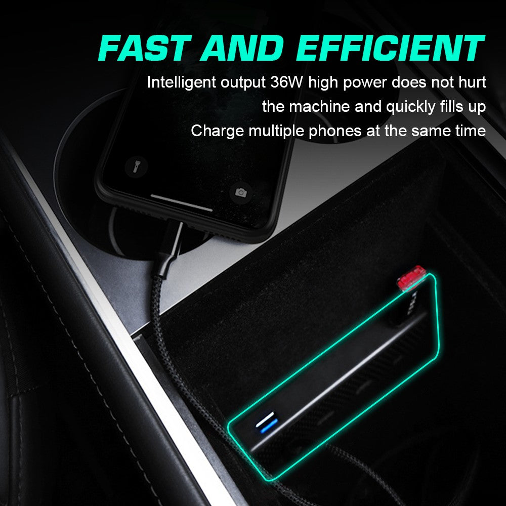 USB Hub, USB Hub 4 Ports 2021 Tesla Model 3 2022 Model Y for All Models ...